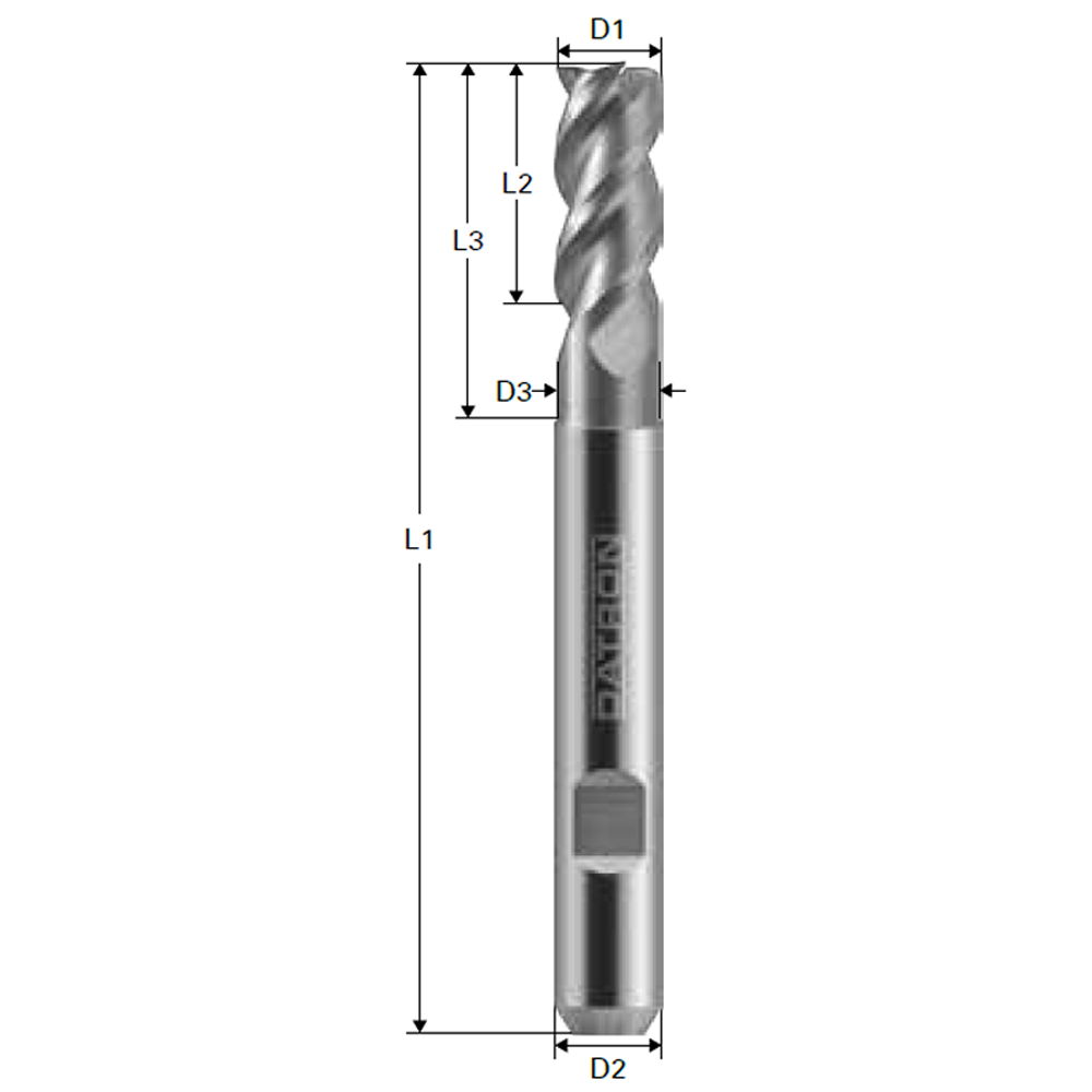 Long Reach Triple Flute End Mill - DATRON CNC Milling Tools